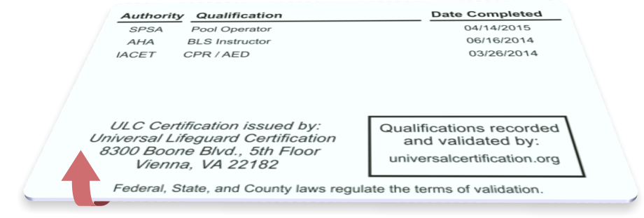 Universal Lifeguard Certification—Credential Management